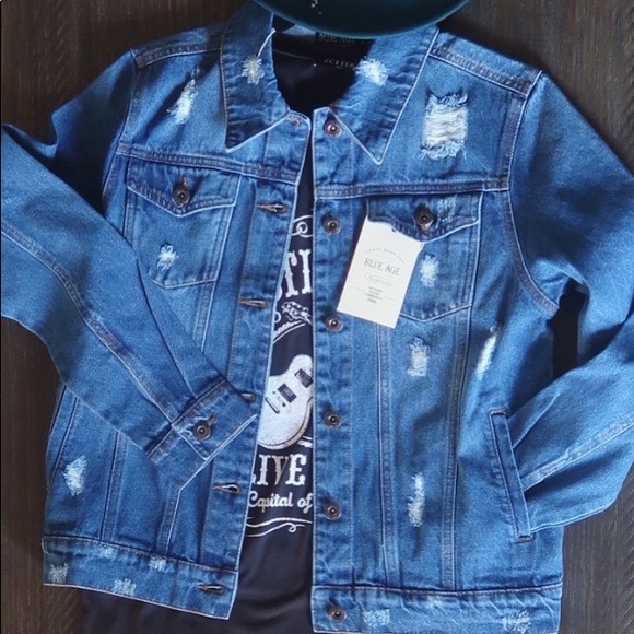 Blue Age | Jackets & Coats | Distressed Denim Jacket | Poshmark